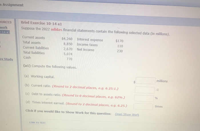 Solved n Assignment OURCES Nork 5-14 al Brief Exercise 10-14 | Chegg.com