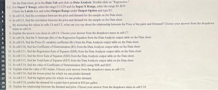 Solved 5 On the Data sheet, go to the Data Tab and click on | Chegg.com