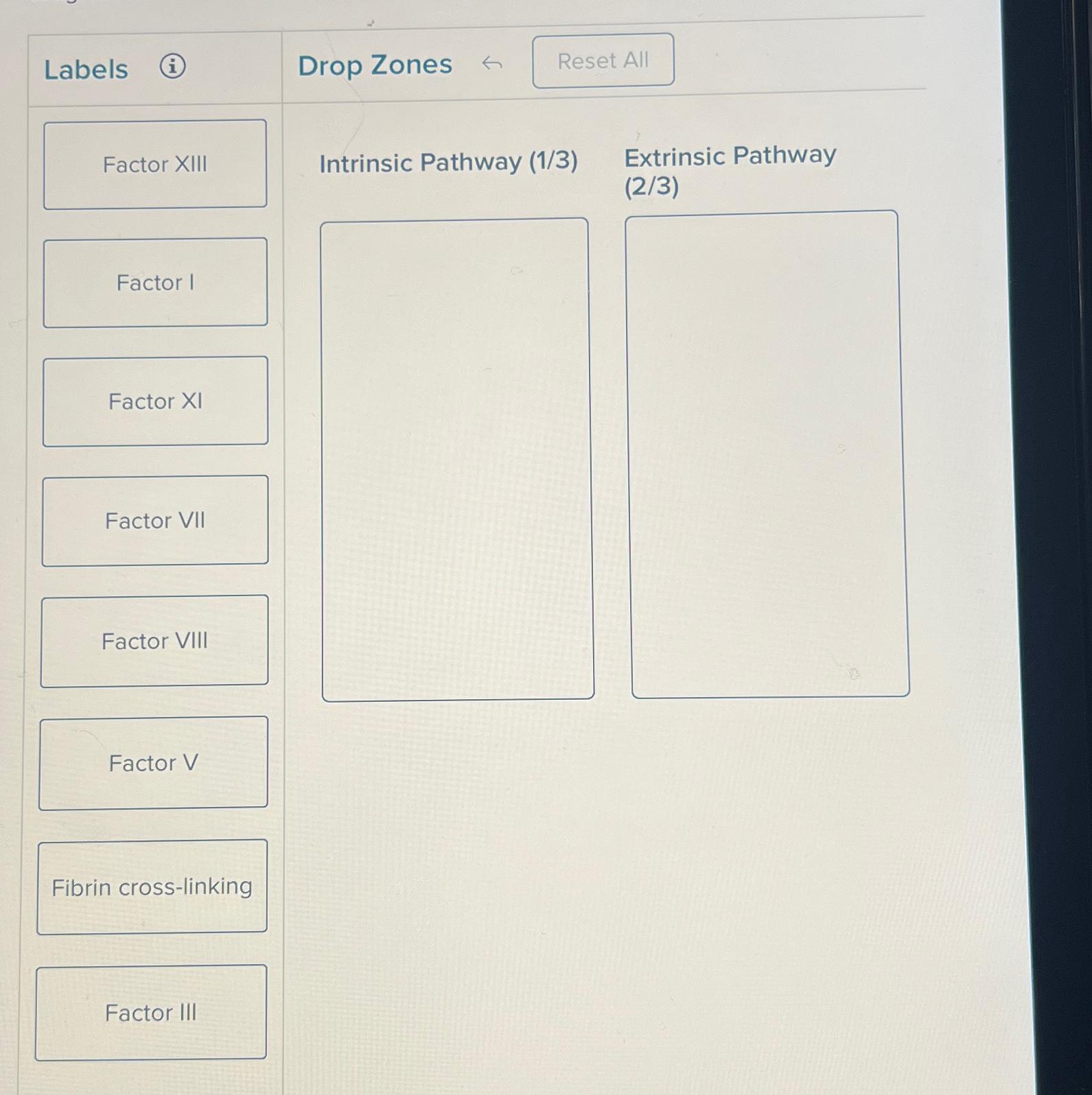 Solved \table[[Labels (i),Drop Zones larr,Re,t All],[Factor | Chegg.com