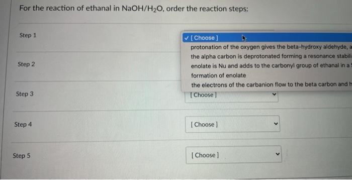 Solved For the reaction of propanone in H30*/H20, order the | Chegg.com