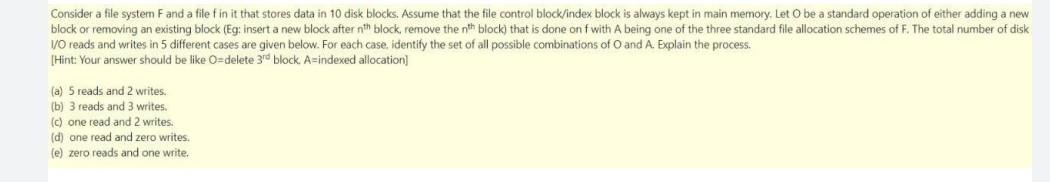 Solved Consider a file system F and a file f in it that | Chegg.com