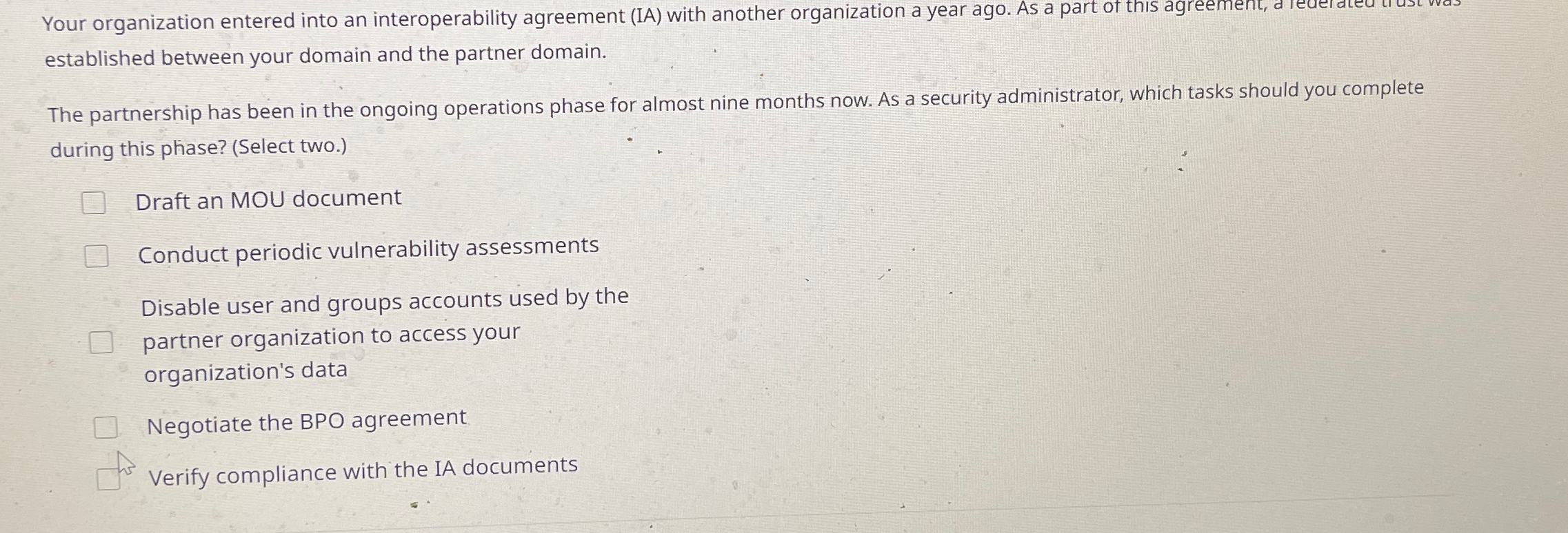 Solved Your organization entered into an interoperability | Chegg.com