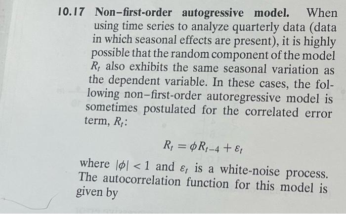 .17 Non-first-order autogressive model. When using | Chegg.com
