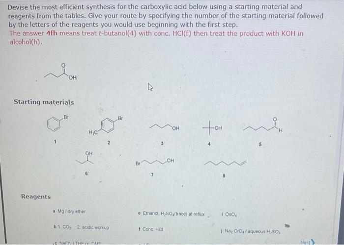 Solved Devise the most efficient synthesis for the | Chegg.com