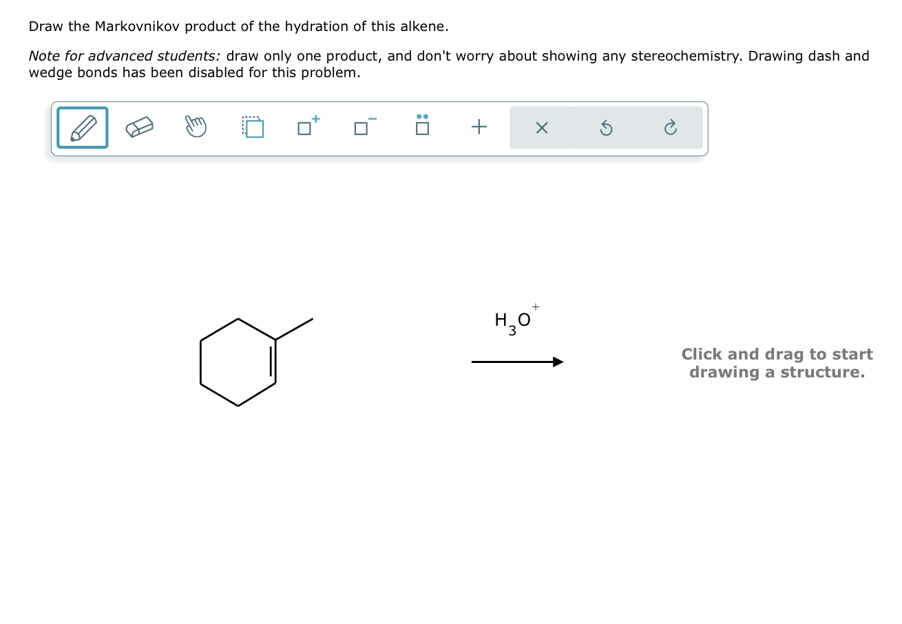 Solved Draw the Markovnikov product of the hydration of this | Chegg.com