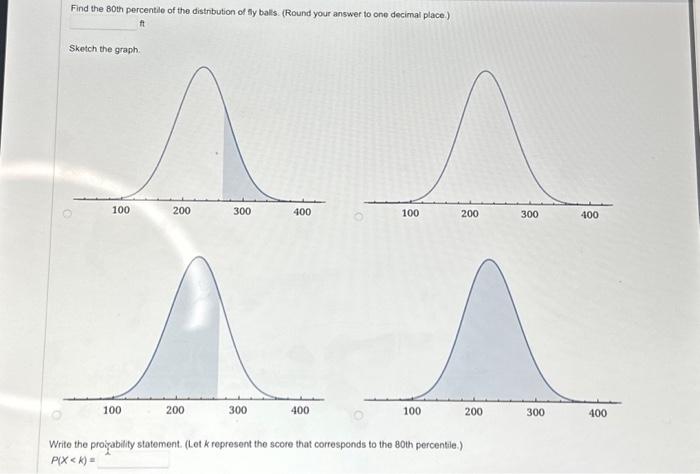 Solved Find the 80th percentile of the distribution of lly | Chegg.com