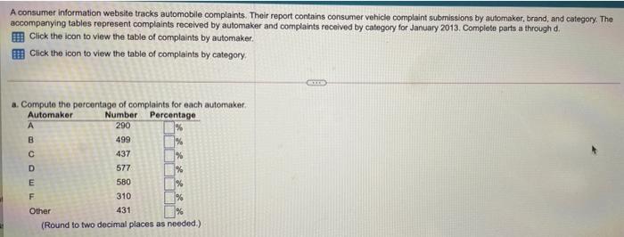 b. Construct contingency tables based on percentages | Chegg.com