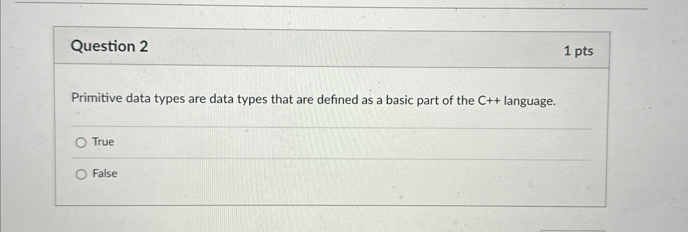 Solved Question 21 ﻿ptsPrimitive data types are data types | Chegg.com