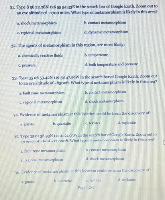 Solved 11.4 LAB EXERCISE Part A - Metamorphic Rock | Chegg.com