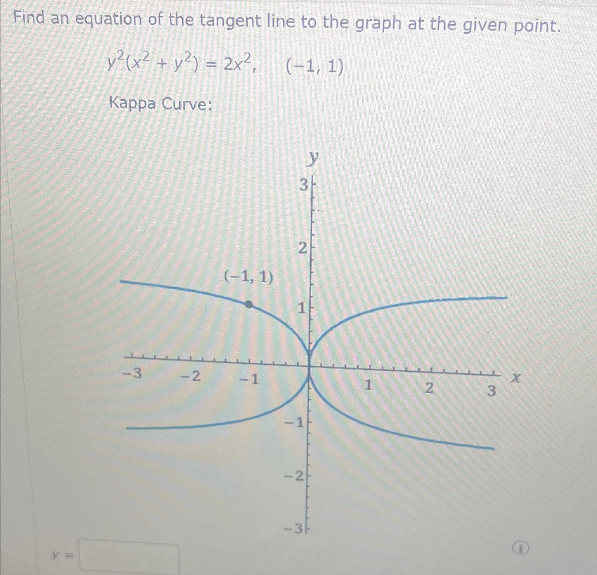 Solved Find an equation of the tangent line to the graph at | Chegg.com