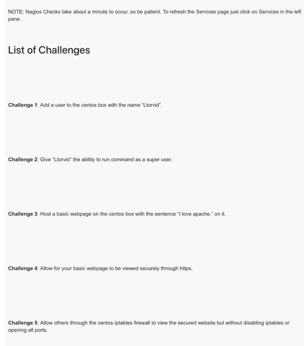Solved Challenge 1: Add a user to the centos box with the | Chegg.com