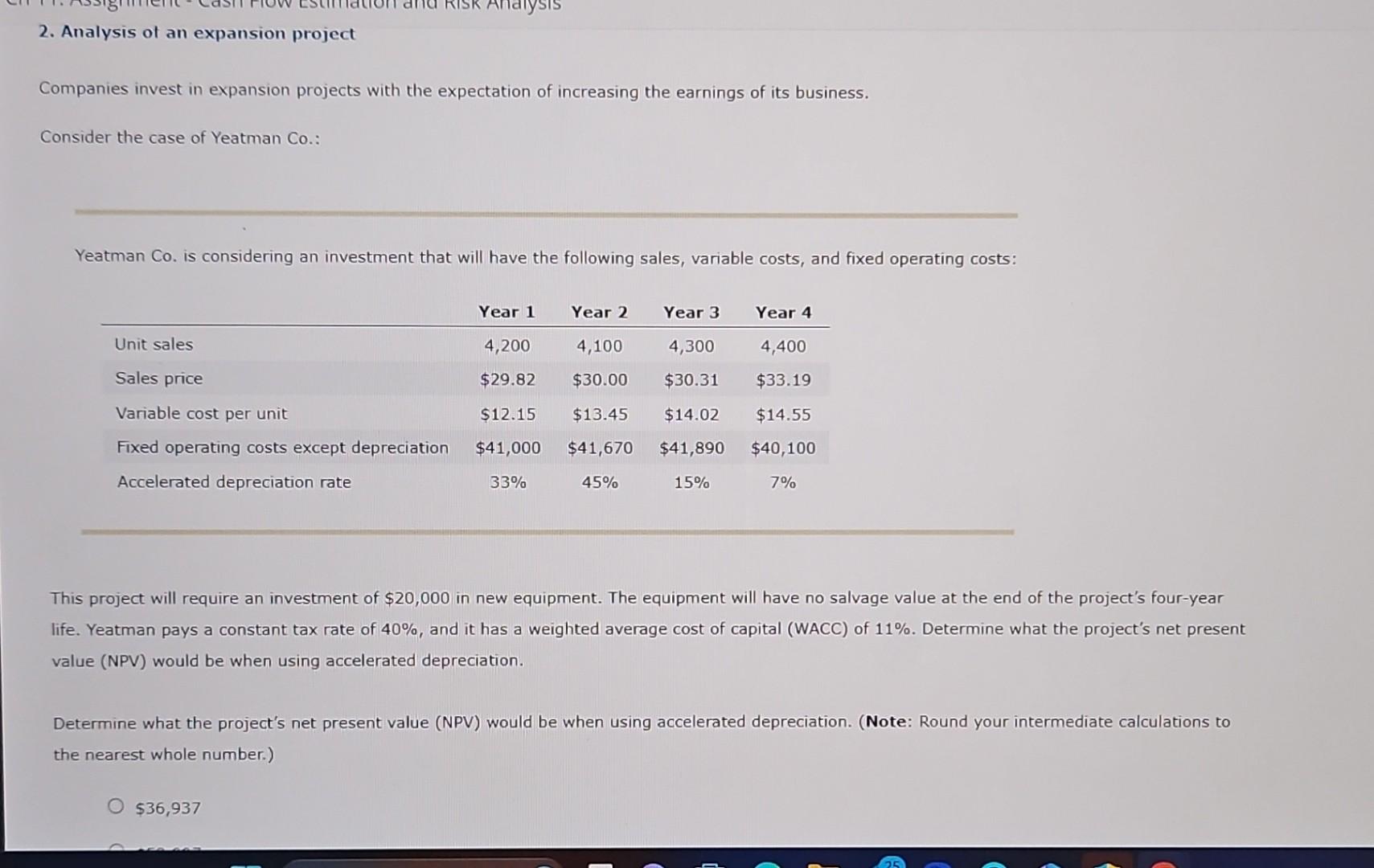 Solved 2. Analysis of an expansion project Companies invest | Chegg.com