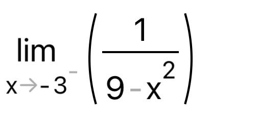 Solved limx→−3−(9−x21) | Chegg.com