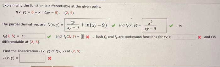 Solved Explain why the function is differentiable at the | Chegg.com
