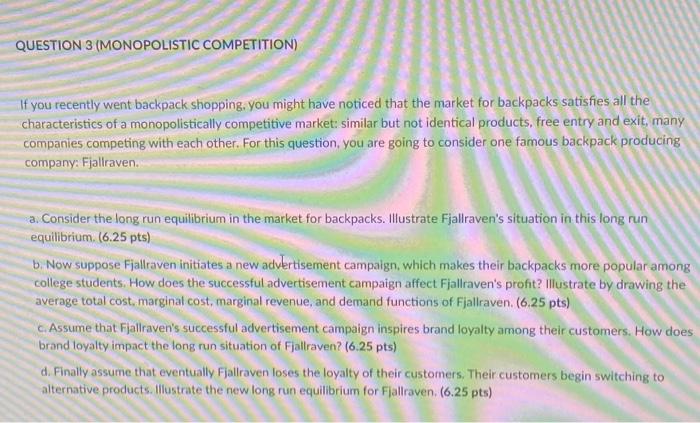 Solved QUESTION 1 (PERFECT COMPETITION) (25 pts) The market | Chegg.com