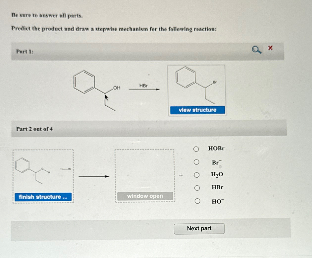 Solved Be sure to answer all parts.Predict the product and | Chegg.com