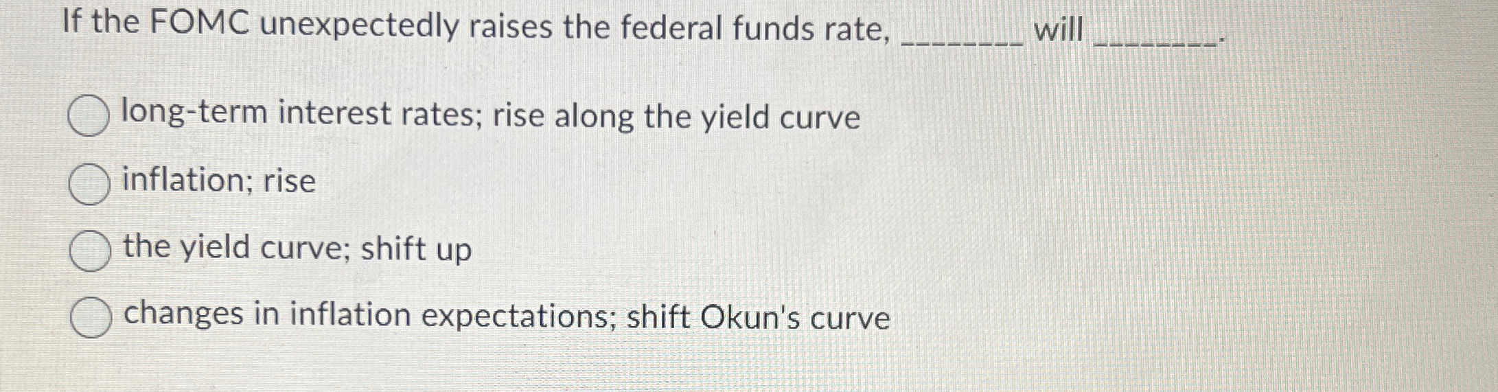 Solved If the FOMC unexpectedly raises the federal funds | Chegg.com