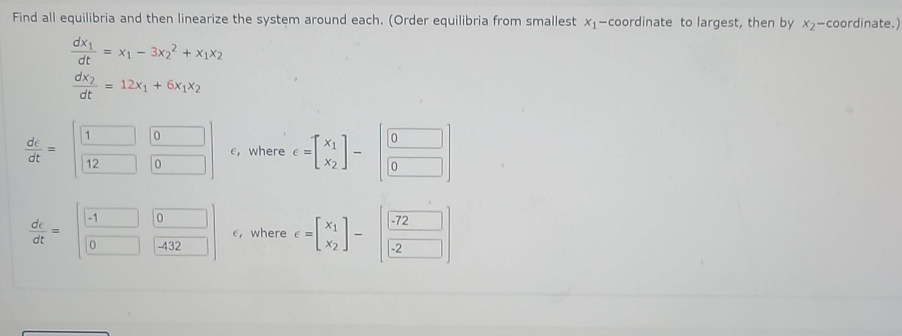 Solved Find all equilibria and then linearize the system | Chegg.com