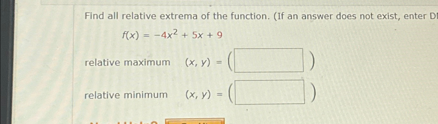 Solved Find all relative extrema of the function. (If an | Chegg.com