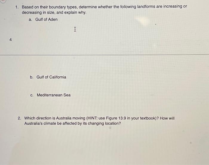 Solved 1. Based on their boundary types, determine whether | Chegg.com