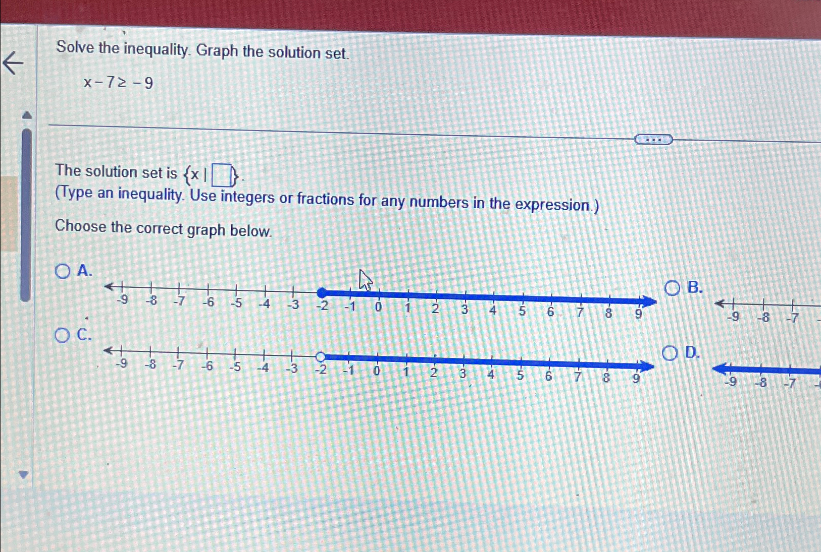 Solved Solve the inequality. Graph the solution | Chegg.com