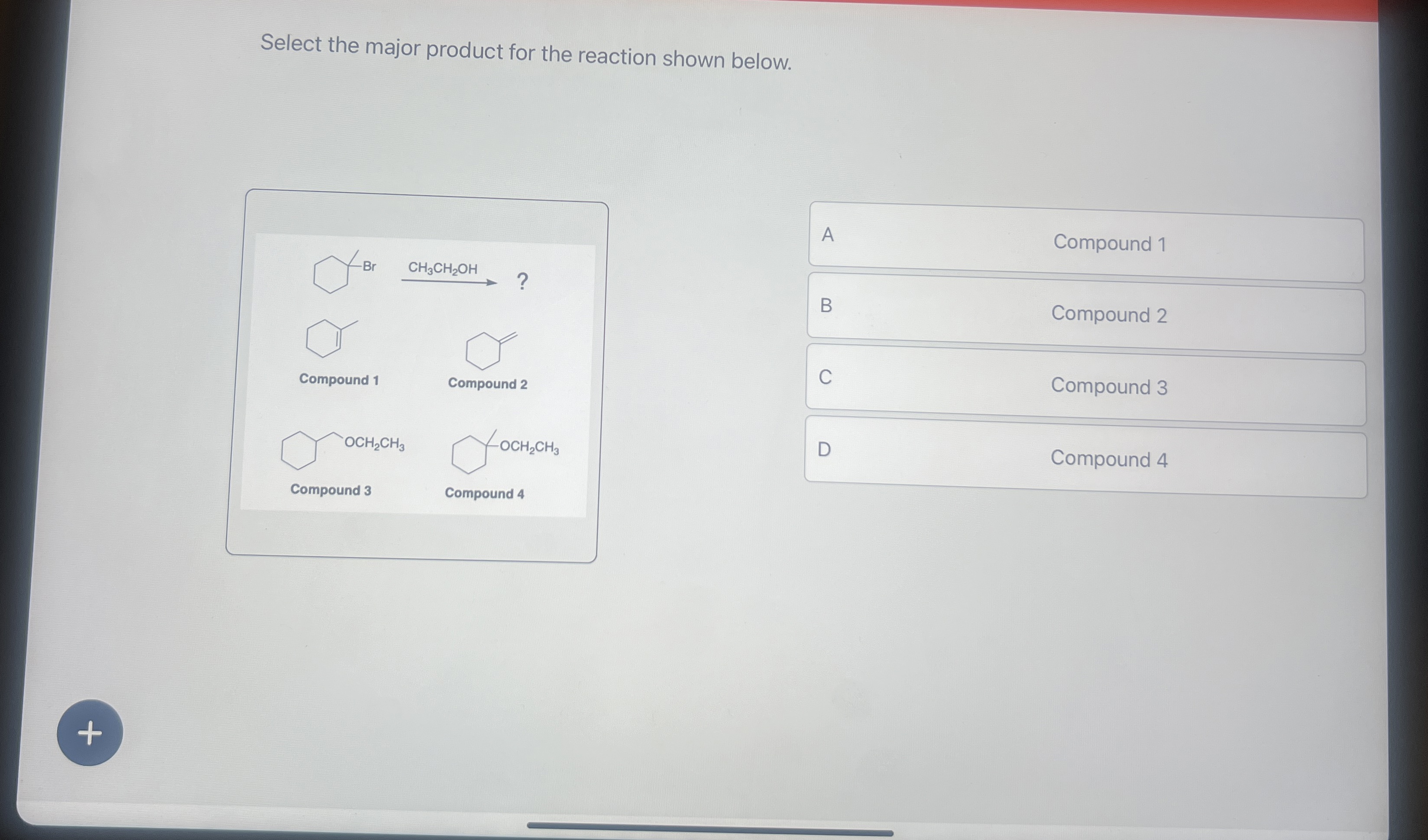 Select the major product for the reaction shown | Chegg.com