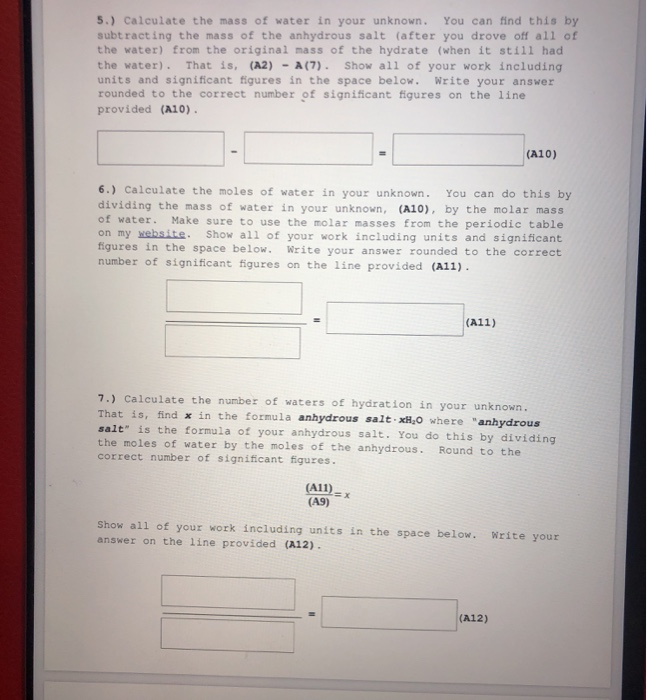 Solved 303 (A3) moss of (A4) moss of Flame test mg Strip | Chegg.com