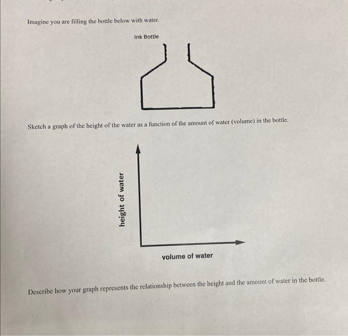 Solved Imagine you are filling the bottle below with water. | Chegg.com
