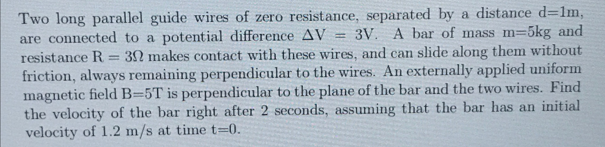 Solved Two long parallel guide wires of zero resistance, | Chegg.com