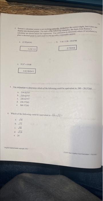 Solved 1. Gitionate the value of each of the followng | Chegg.com