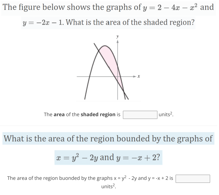 Solved a)The figure below shows the graphs of y=2-4x-x2 | Chegg.com
