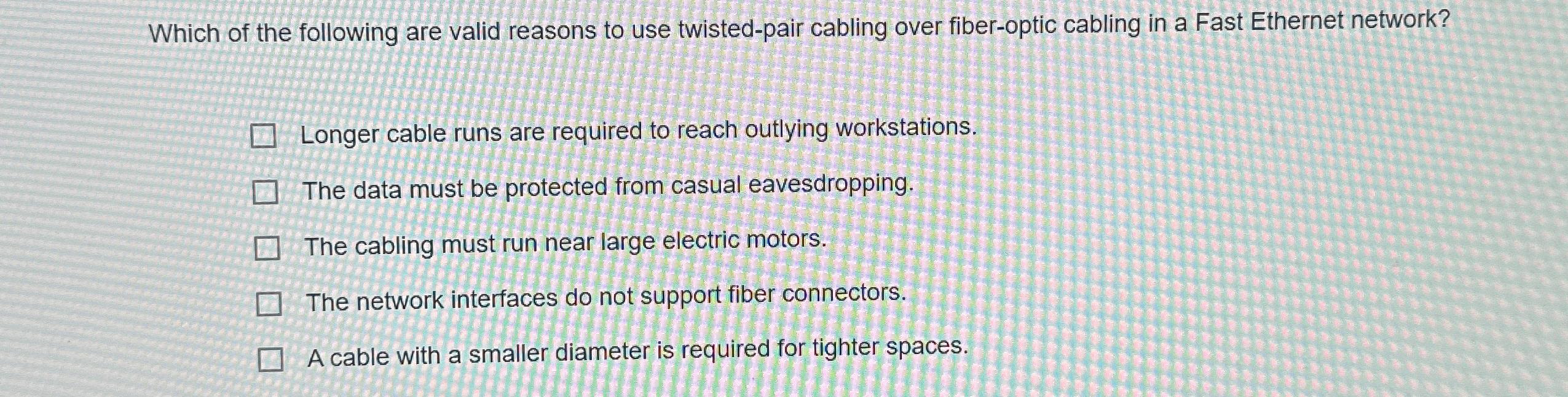 Solved Which of the following are valid reasons to use | Chegg.com