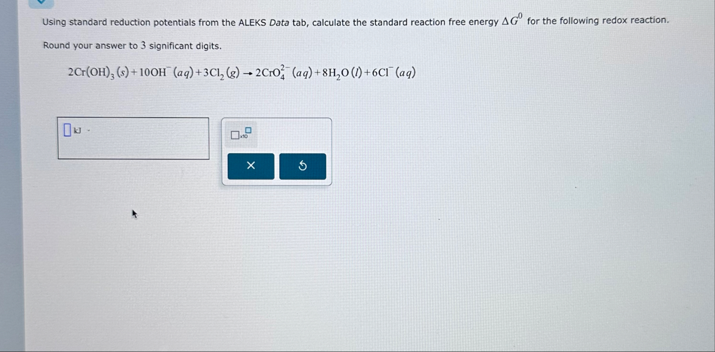 Solved Using standard reduction potentials from the ALEKS | Chegg.com
