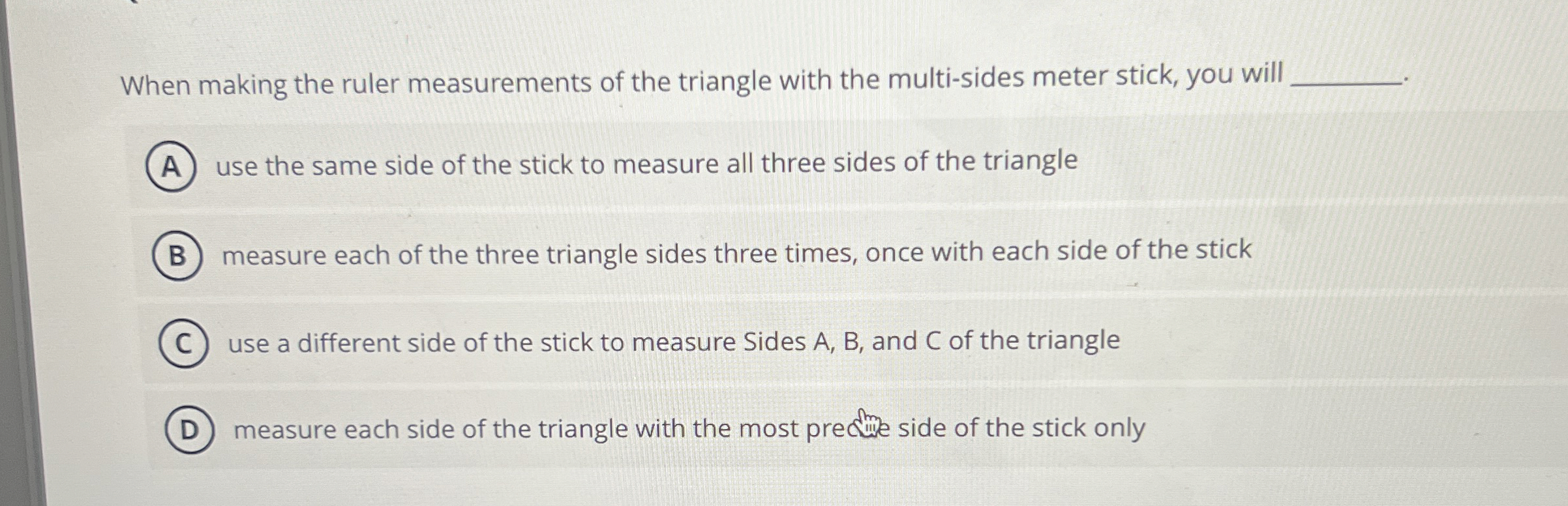 Solved When making the ruler measurements of the triangle | Chegg.com