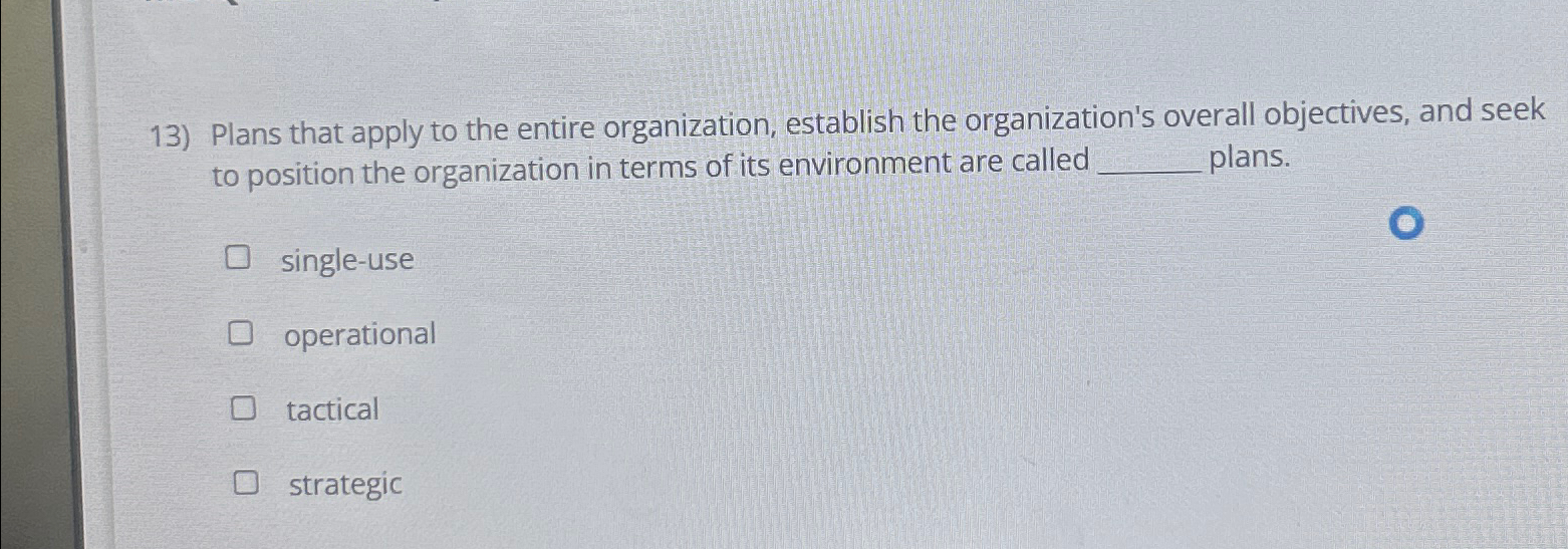 Solved Plans that apply to the entire organization, | Chegg.com