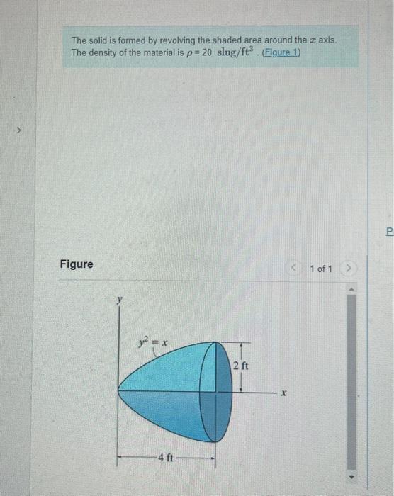 Solved The solid is formed by revolving the shaded area | Chegg.com