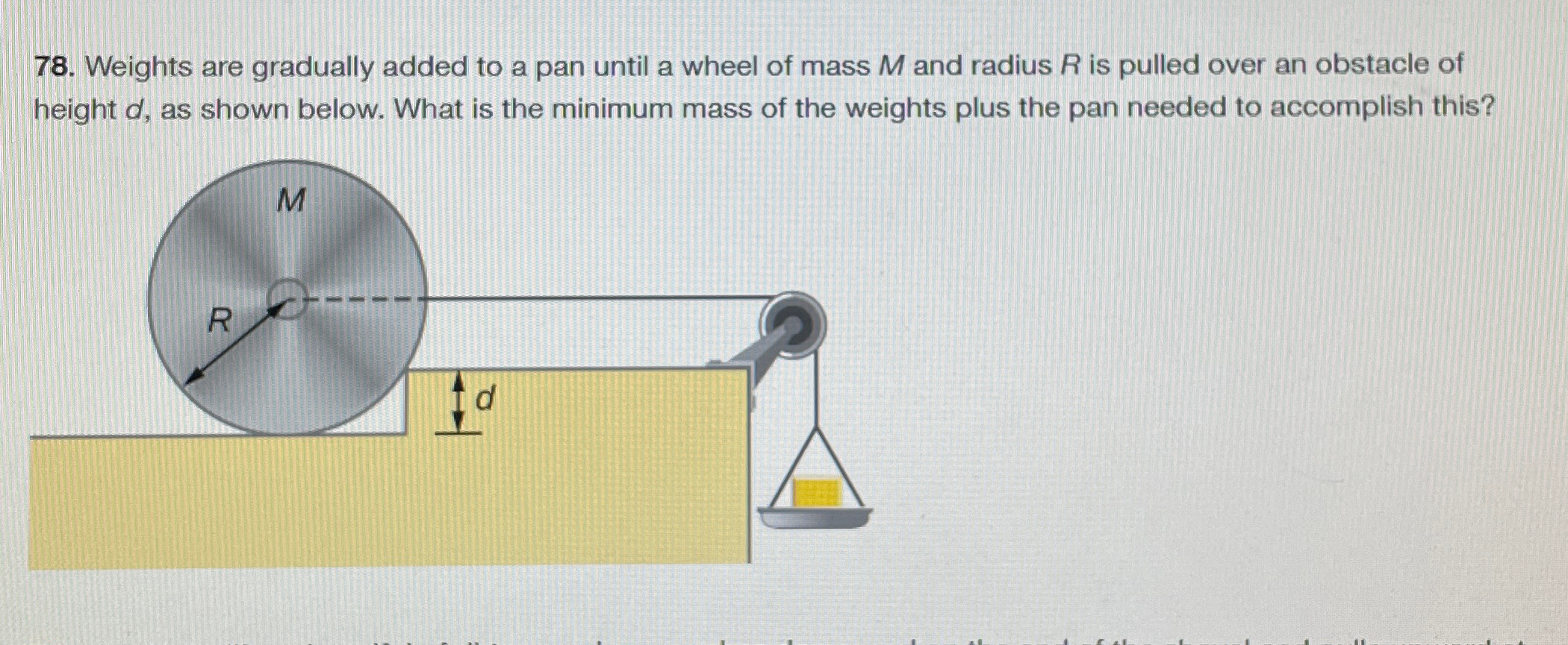 Solved Weights are gradually added to a pan until a wheel of | Chegg.com