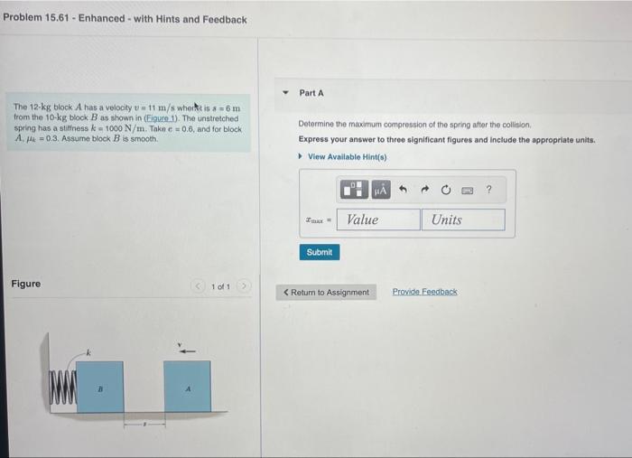 Solved Problem 15.61 - Enhanced - with Hints and Feedback | Chegg.com