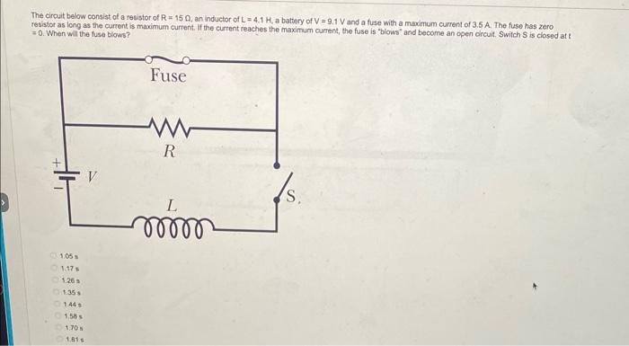 Solved The circuit below consist of a resistor of R=15Q, an | Chegg.com