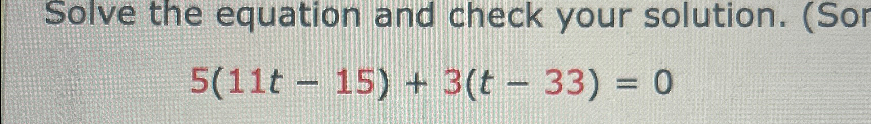 Solved Solve the equation and check your solution. | Chegg.com