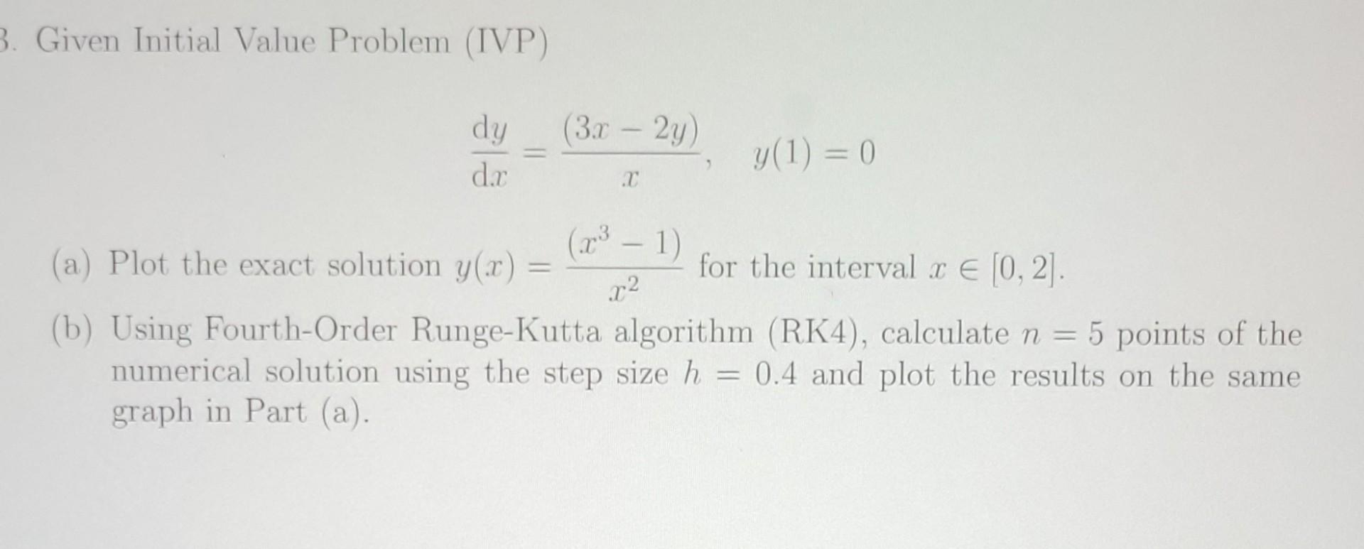 Solved Given Initial Value Problem (IVP) | Chegg.com