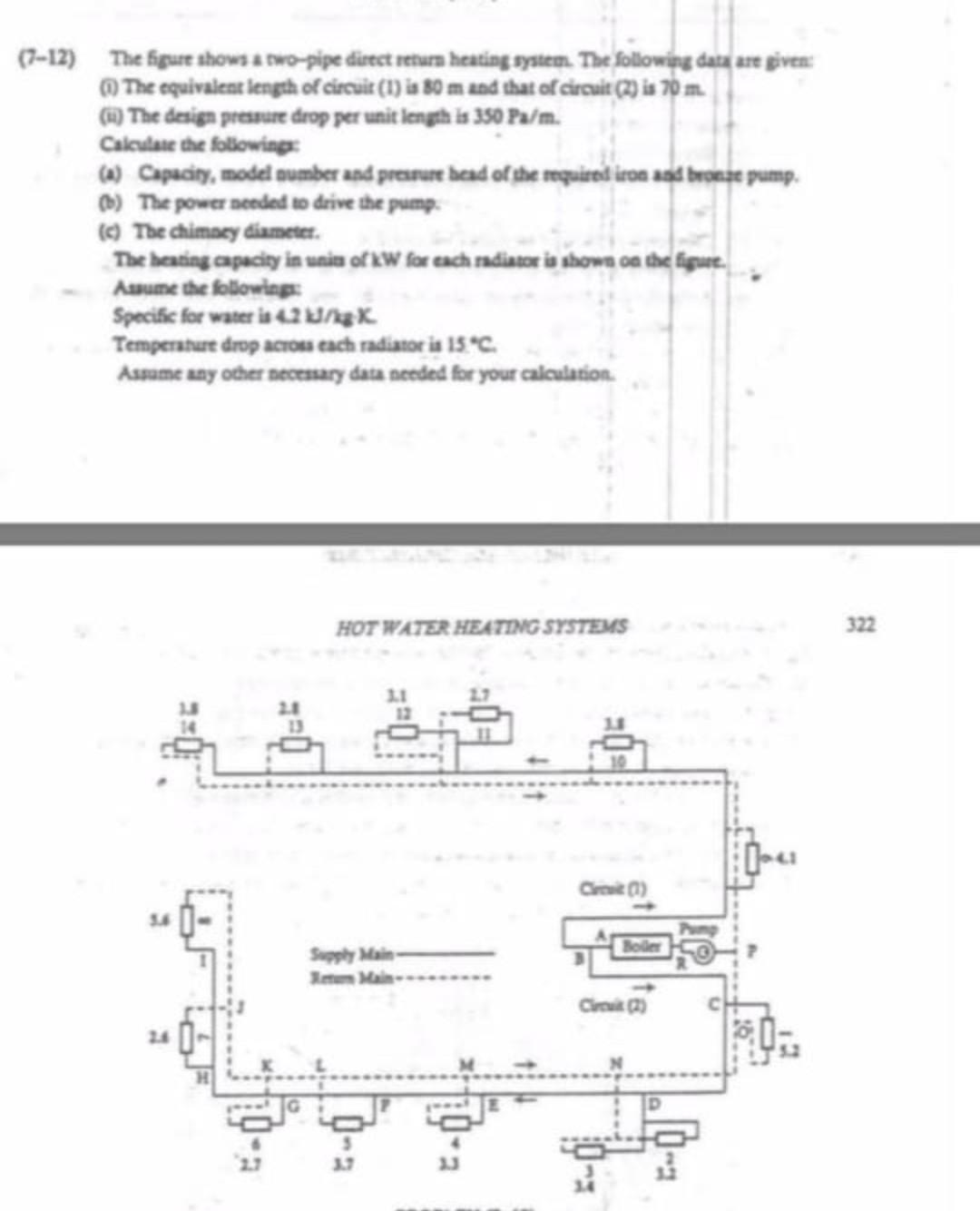 (7-12) The figure shows a two-pipe direct return | Chegg.com