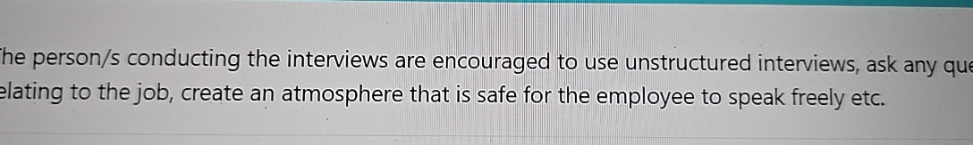 Solved the person/s conducting the interviews are encouraged | Chegg.com