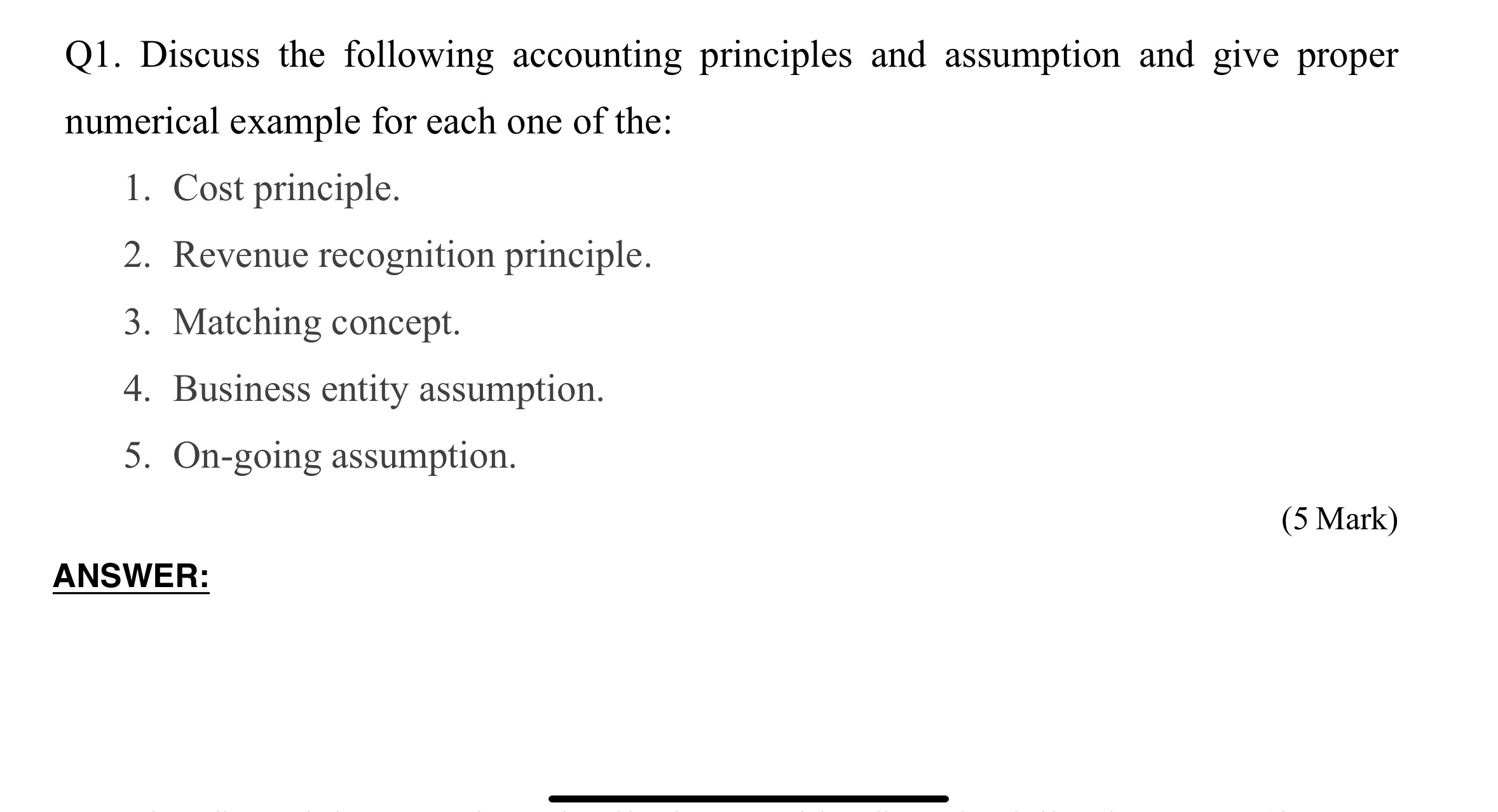 Solved Q1. ﻿Discuss the following accounting principles and | Chegg.com