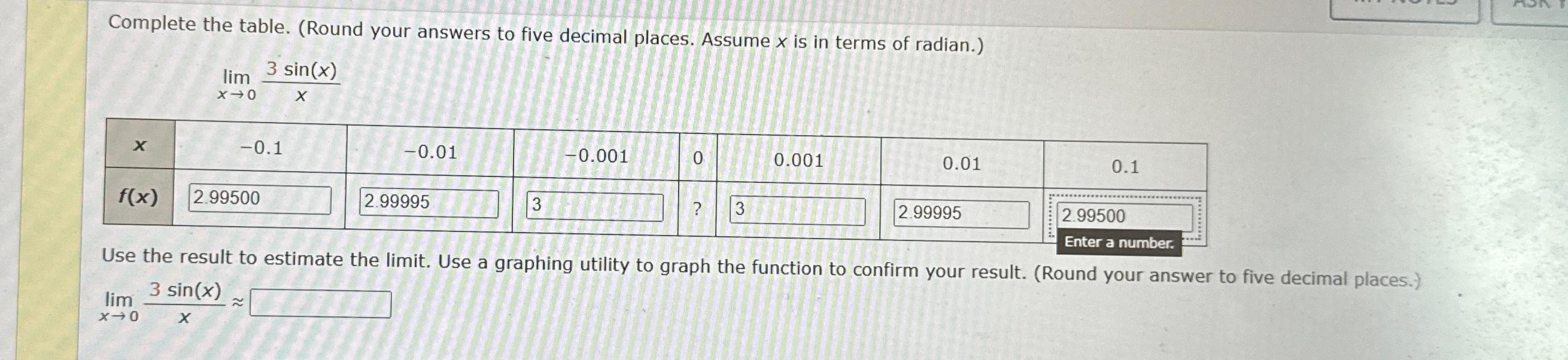 Solved Complete the table. (Round your answers to five | Chegg.com