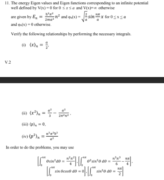 Solved The energy Eigen values and Eigen functions | Chegg.com