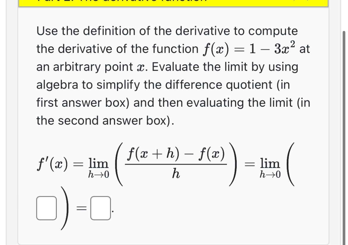 Solved Use the definition of the derivative to compute the | Chegg.com