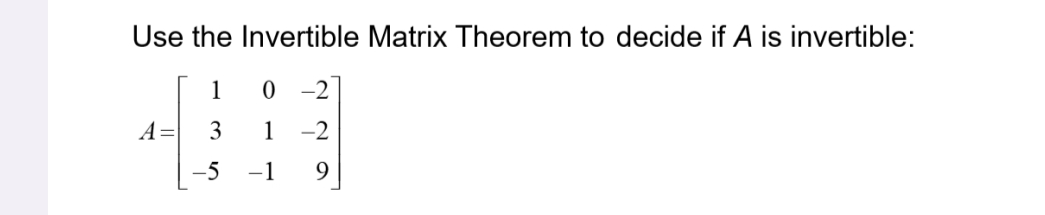Solved Use the Invertible Matrix Theorem to decide if A ﻿is | Chegg.com