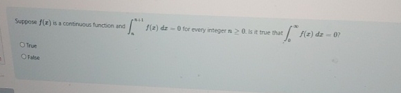 Solved Suppose f(x) ﻿is a continuous function and | Chegg.com