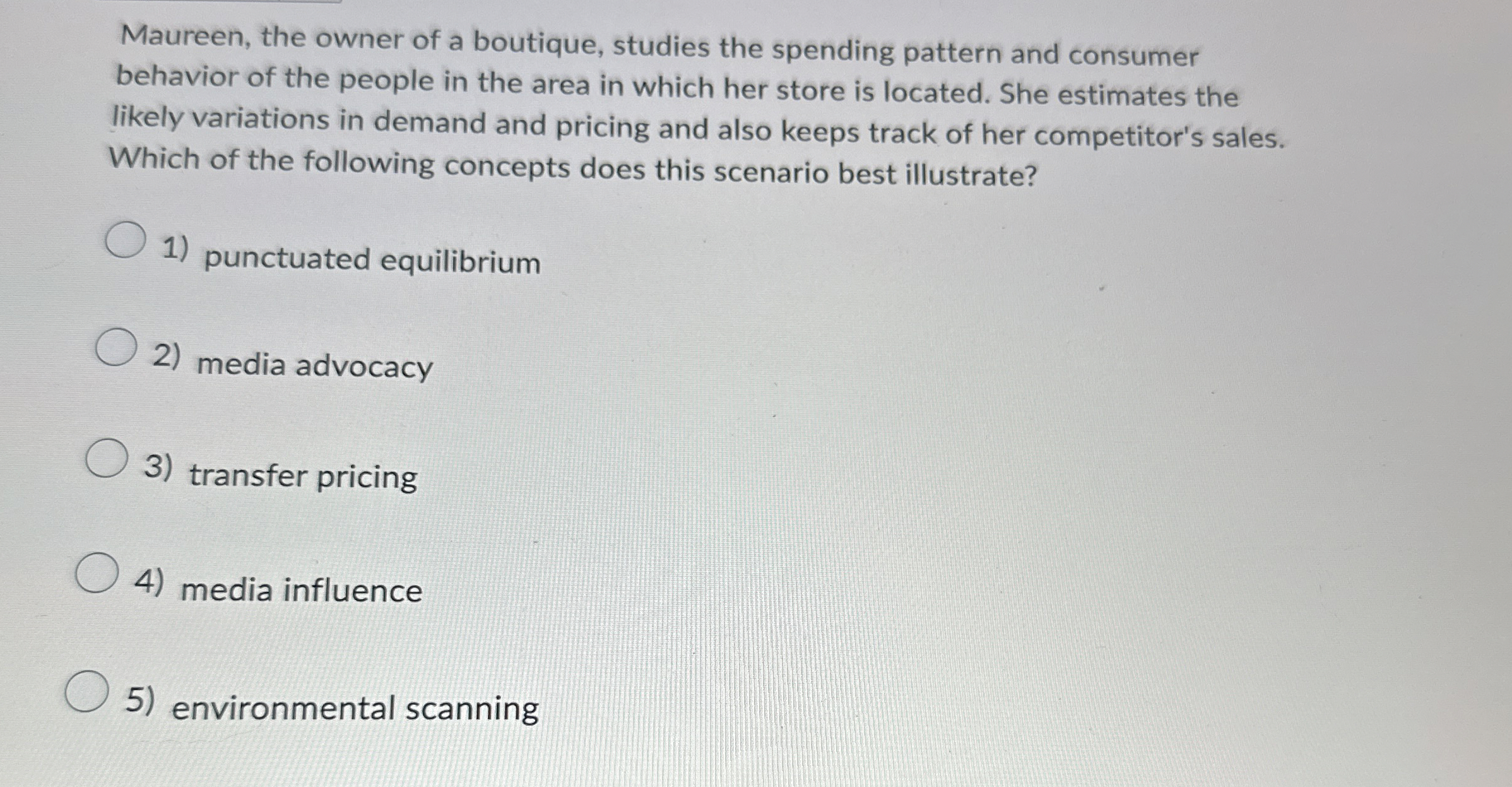 Solved Maureen, the owner of a boutique, studies the | Chegg.com